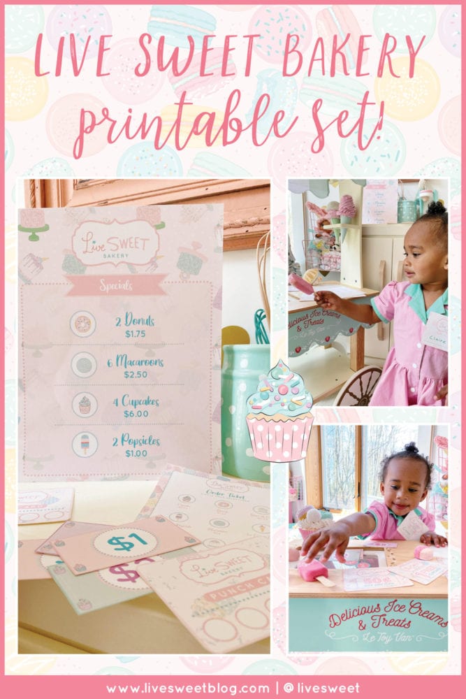 Play Pretend Bakery Printables Set - Live Sweet Fun Play