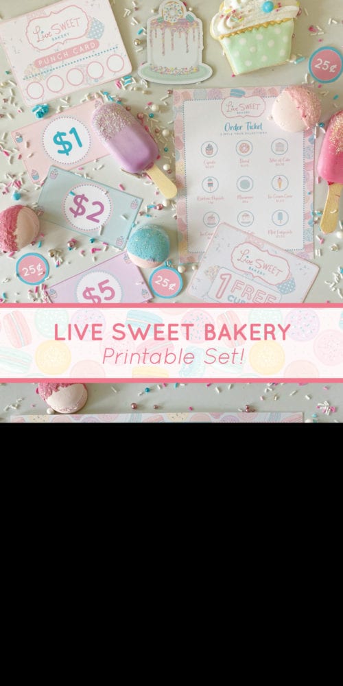 Play Pretend Bakery Printables Set - Live Sweet Fun Play